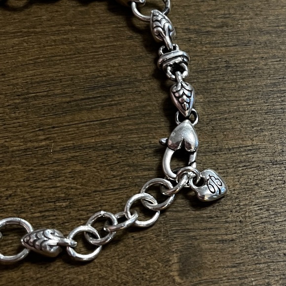 Brighton | Jewelry | Brighton Bracelet With Cross Stitched Heart Pearls ...